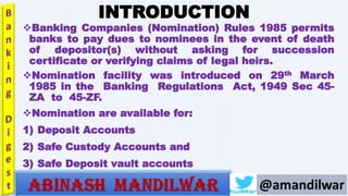 Nomination Facility in Bank Account | PPTX