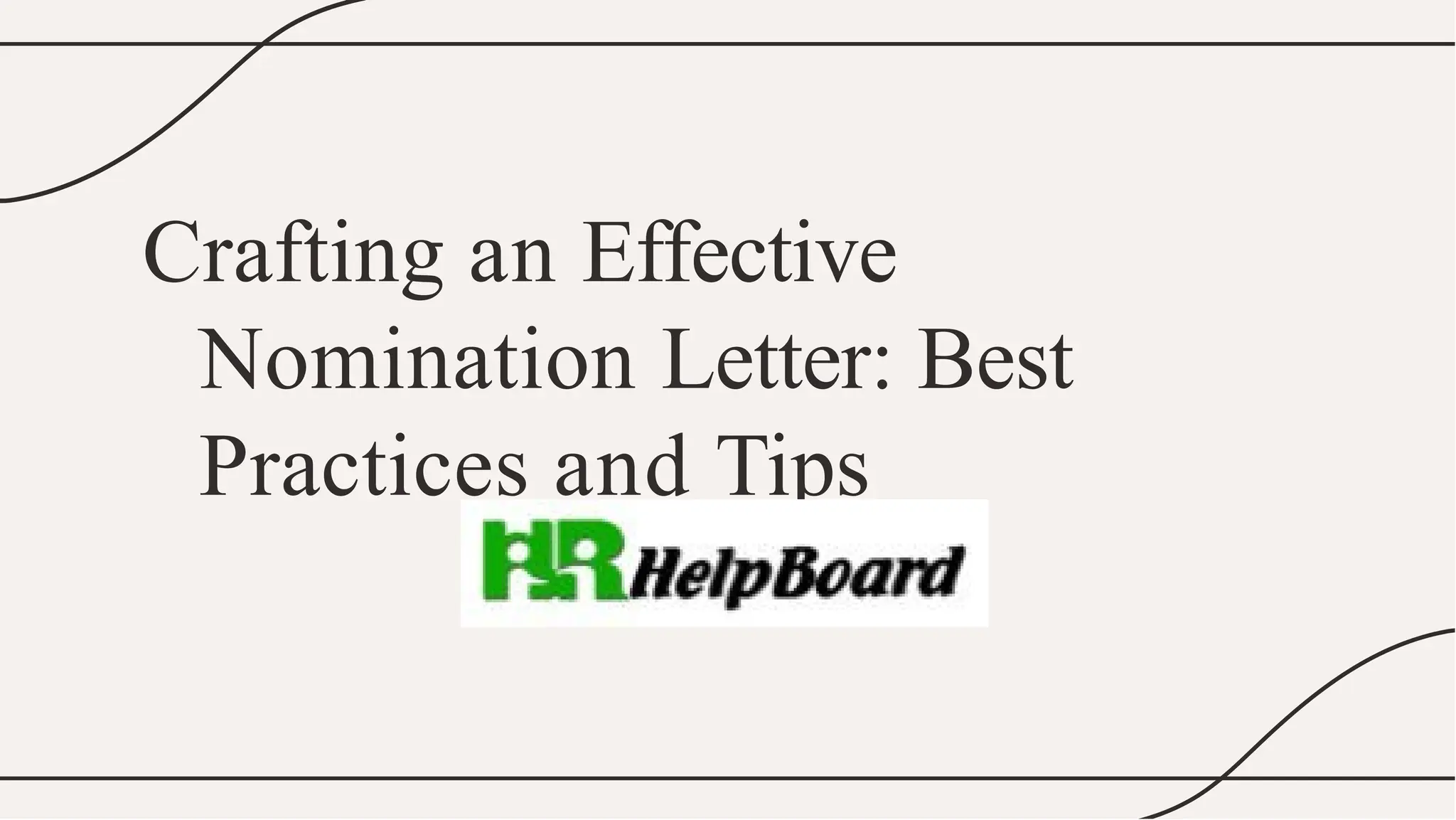Nomination Letter , Recognition Nomination Sample | PPT
