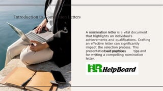 Nomination Letter , Recognition Nomination Sample | PPT
