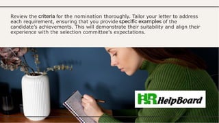 Nomination Letter , Recognition Nomination Sample | PPT