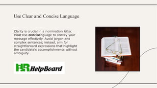 Nomination Letter , Recognition Nomination Sample | PPTX