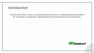 Nomination Lettel , Nomination request letter | PPTX