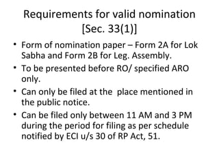 Nomination process as on January, 2014 | PPT