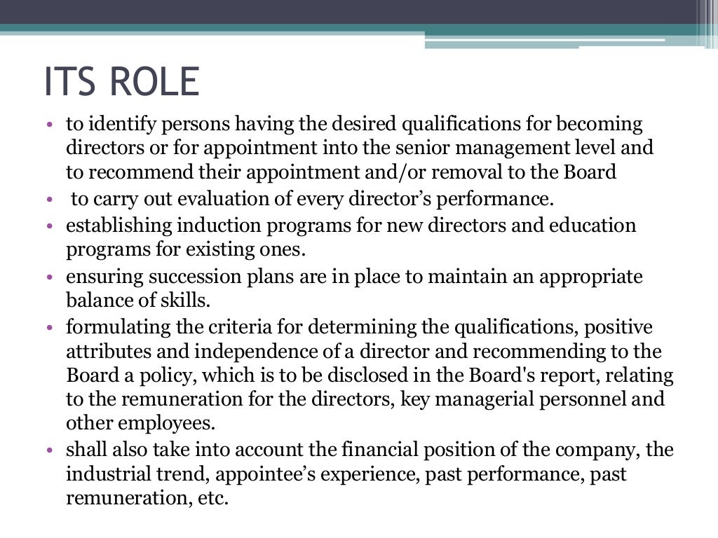 Nomination & remuneration committee Nomination & remuneration committee