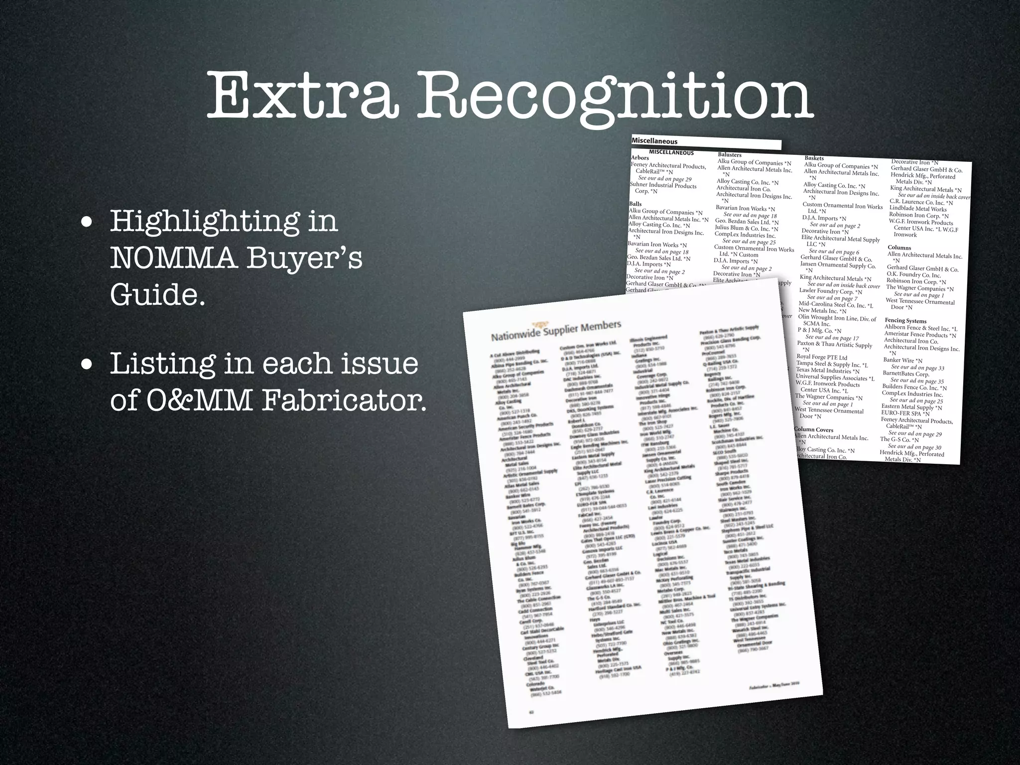 Nomma supplier benefits copy | PPT