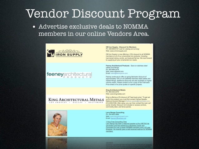 Nomma supplier benefits copy | PPT