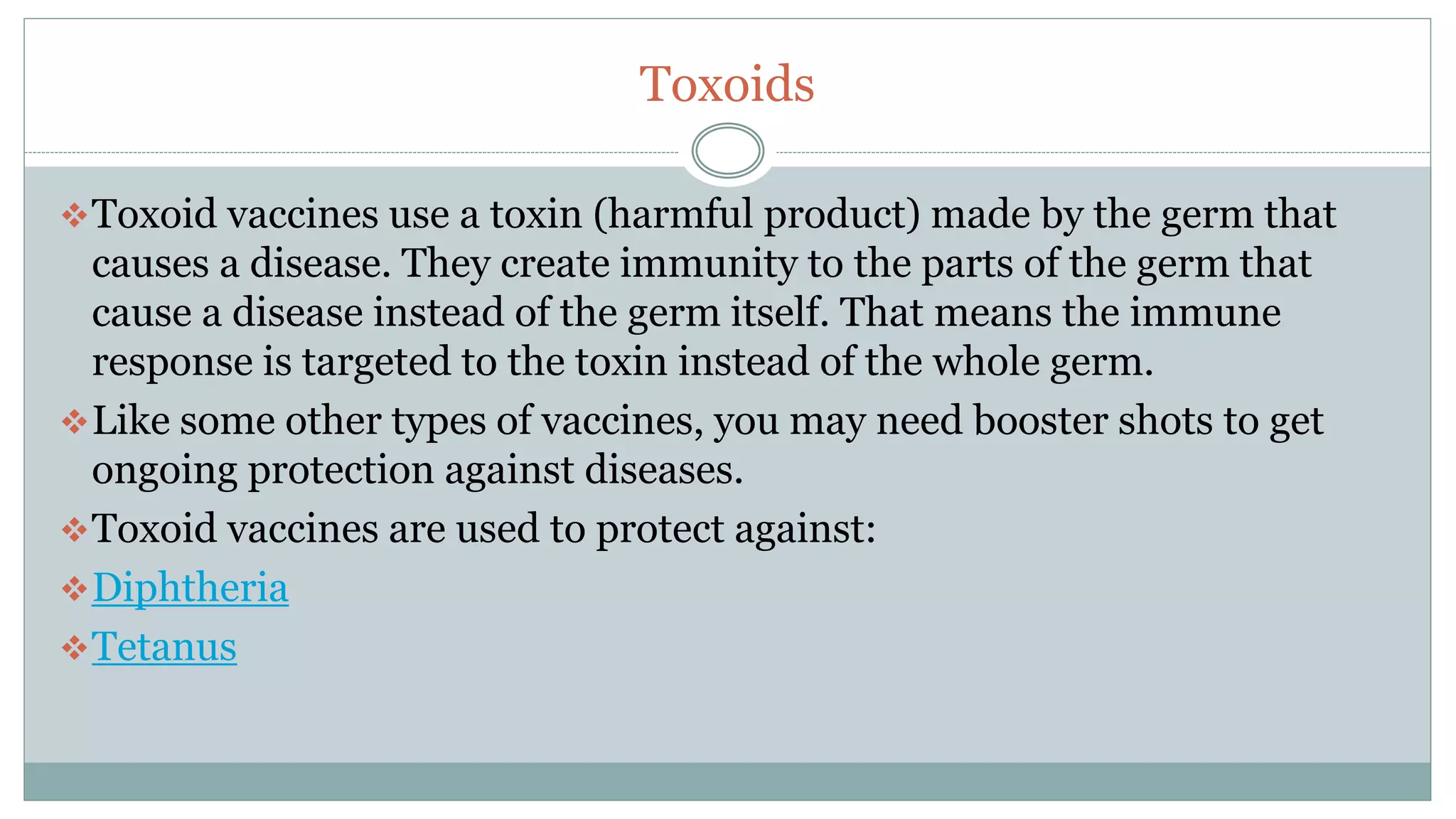 SIGNIFICANT OF TOXOIDS IN ACTIVE IMMUNITY BY NOM KUMAR NAIK | PPTX