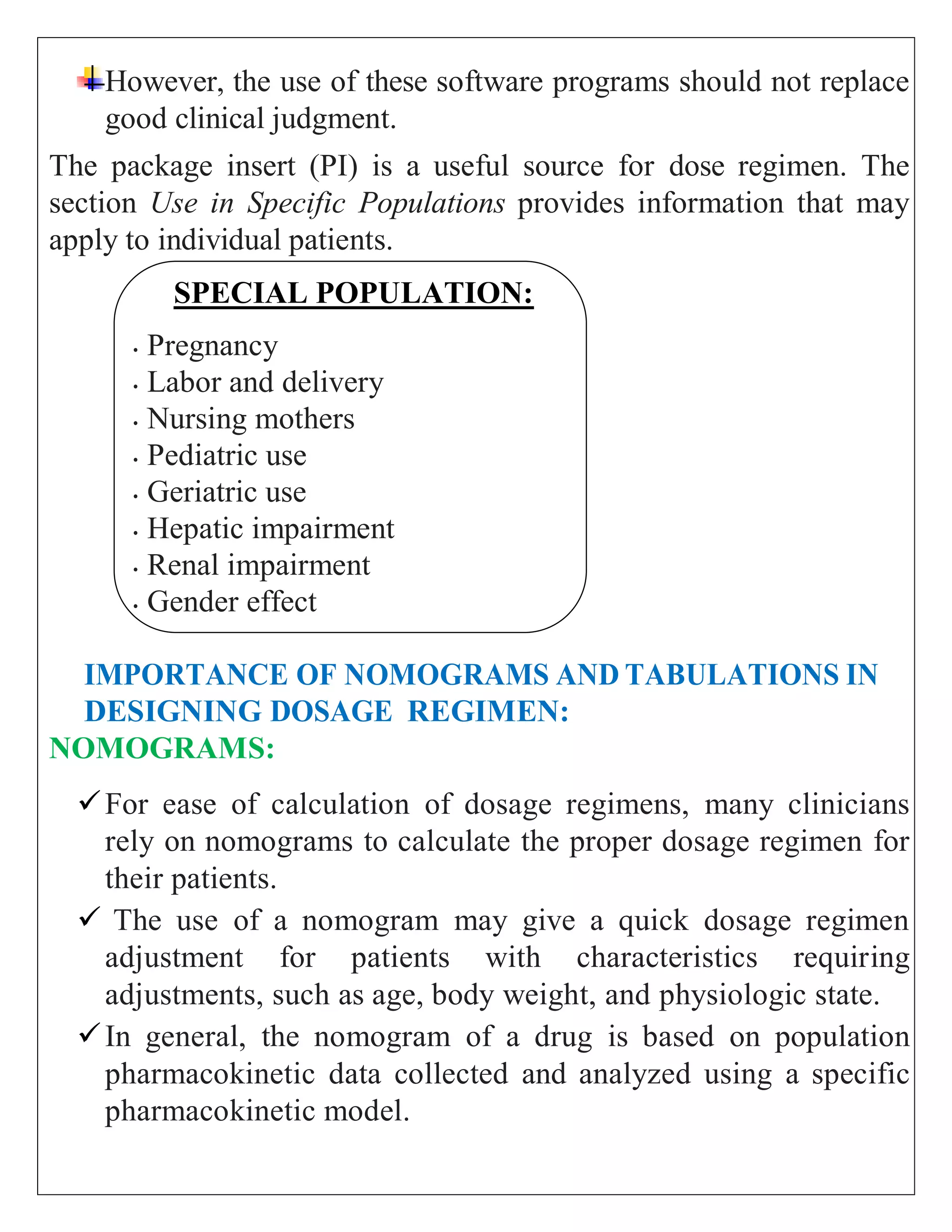 Nomograms and tabulations in design of dosage regimens | PDF