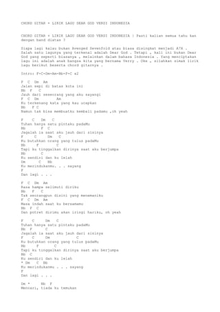 DEAR GOD VERSI INDONESIA | PDF