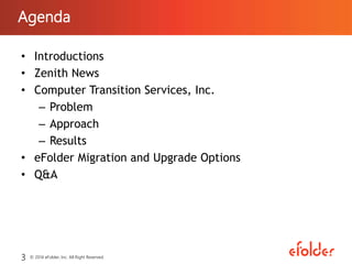 eFolder Partner Chat Series — No More Zenith: Migrating to Win | PPT