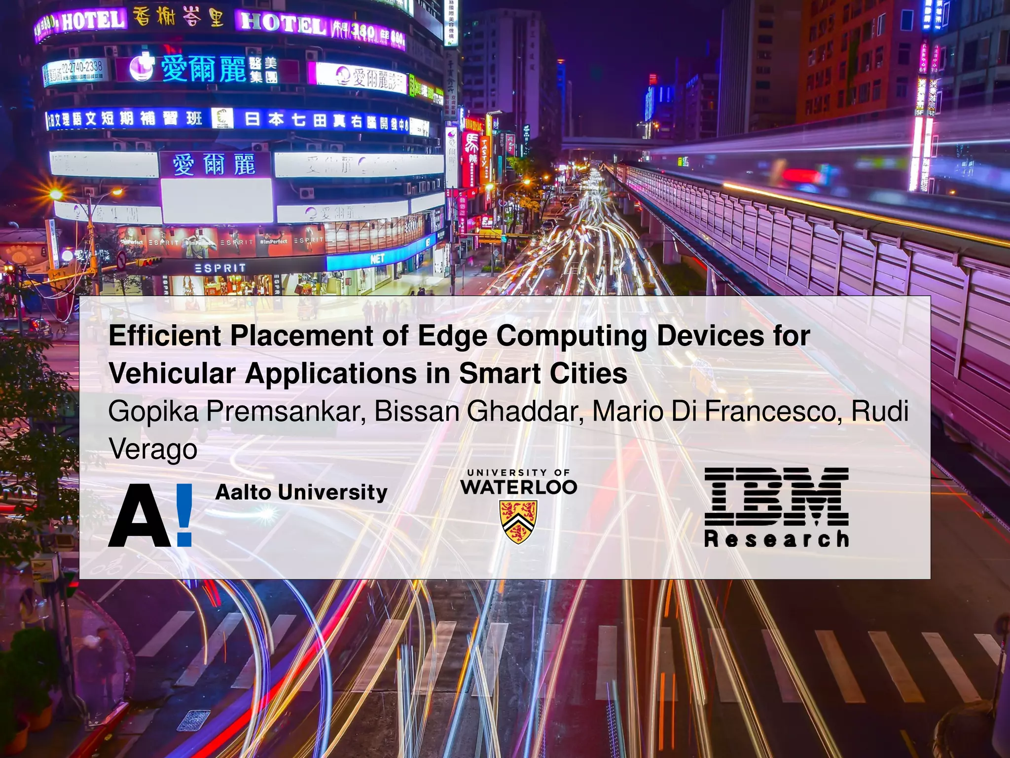 Efficient Placement of Edge Computing Devices for Vehicular Applications in Smart Cities | PDF ...