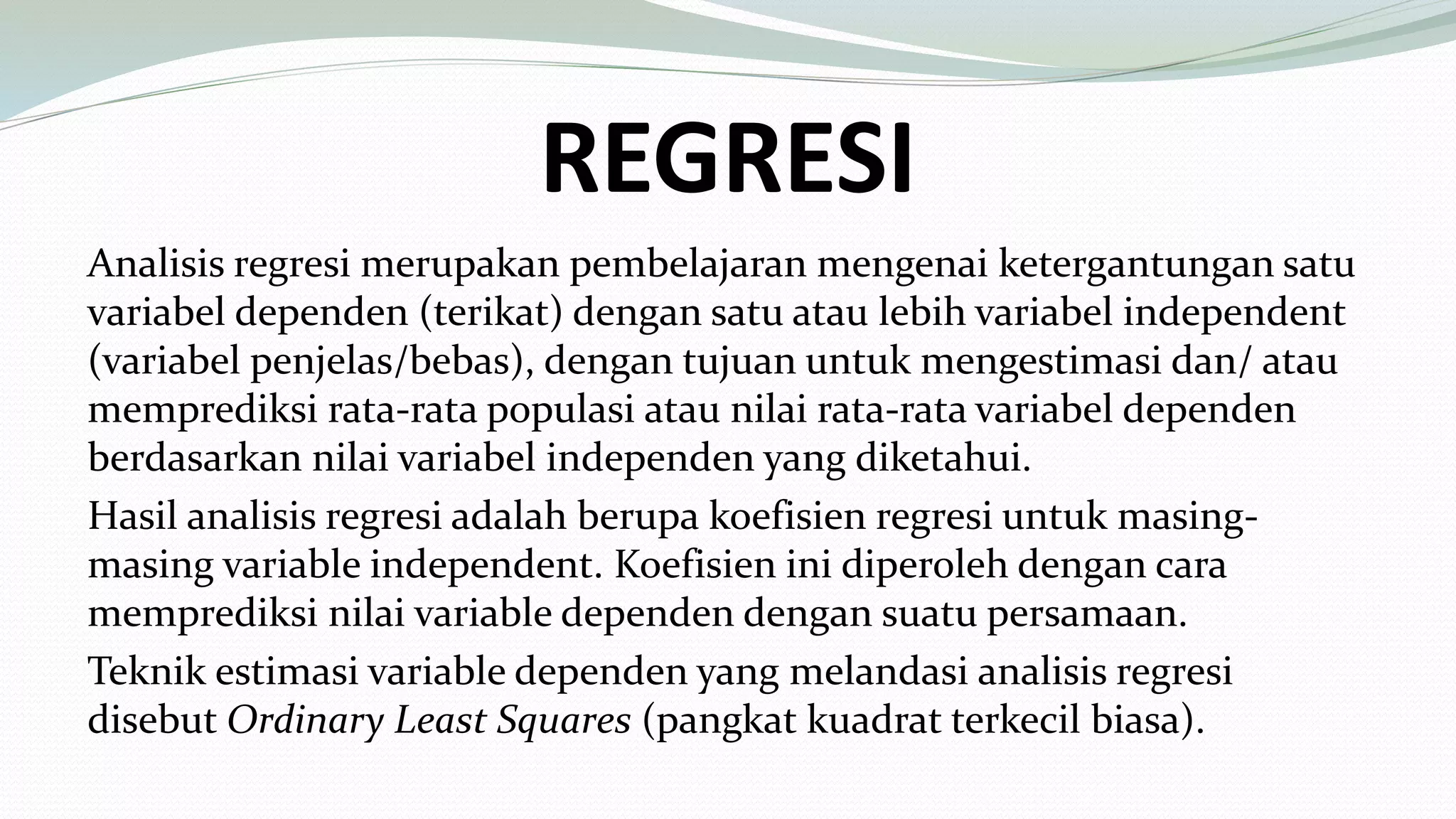 linear regresi | PPTX