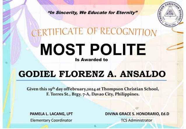 NON-ACADEMIC CERTIFICATES AWARDS AND CER | PPT