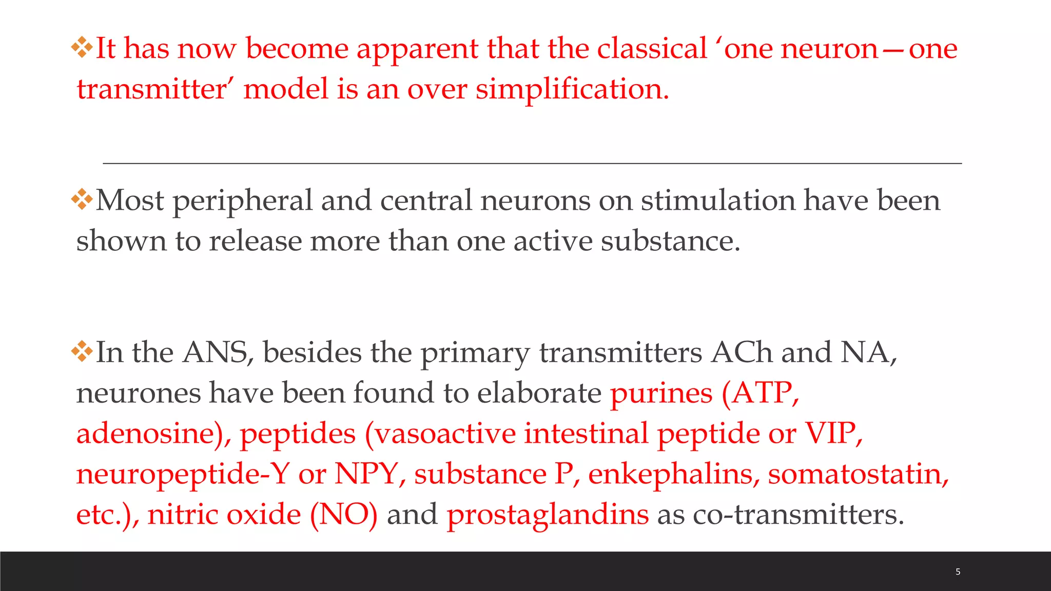 Non adrenergic, non-cholinergic (nanc) transmitters | PPTX