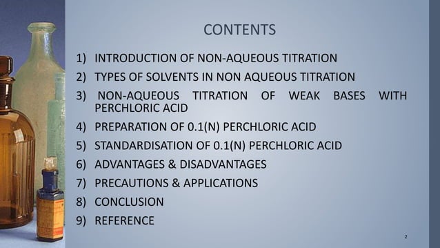 Non aqueous titration | PPTX | Chemistry | Science