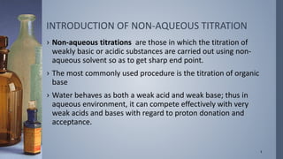 Non aqueous titration | PPTX