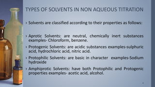 Non aqueous titration | PPTX