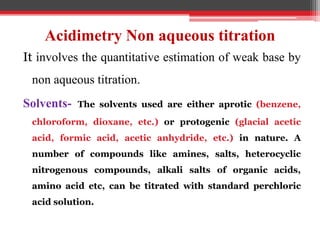 Non aqueous titration | PPT