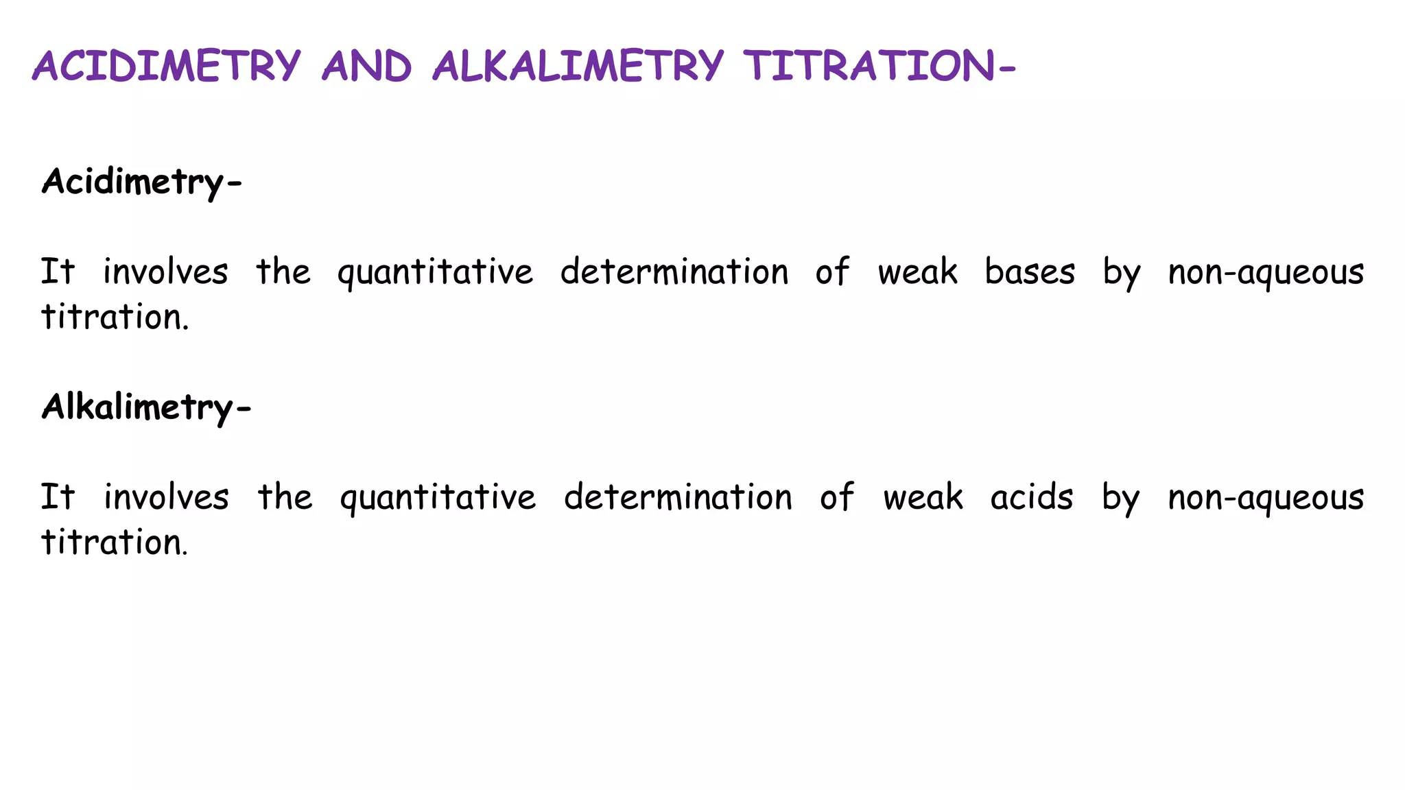 Non-aqueous titration. | PPTX