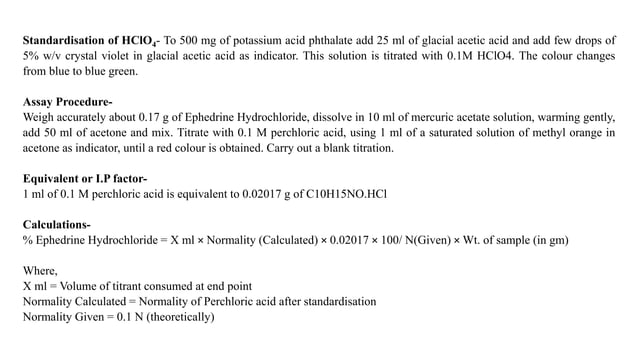 Non-aqueous titration. | PPTX