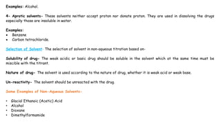 Non-aqueous titration. | PPTX