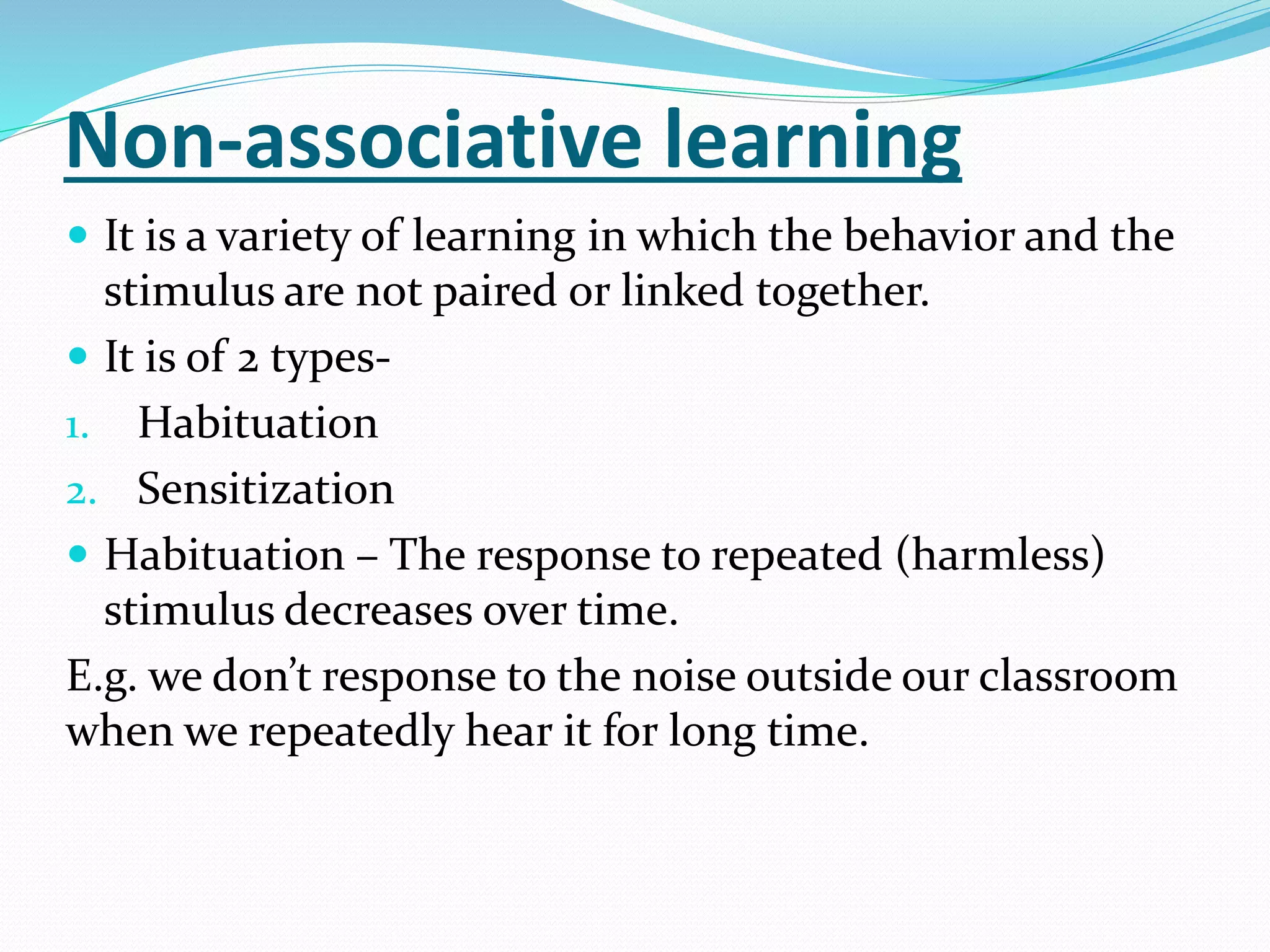Non associative and associative learning | PPTX
