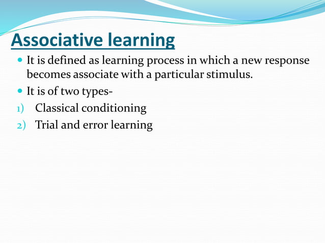 Non associative and associative learning | PPTX