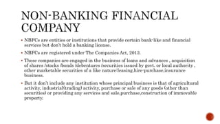 Non banking institutions and ifci | PPT