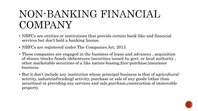 Non banking institutions and ifci | PPT