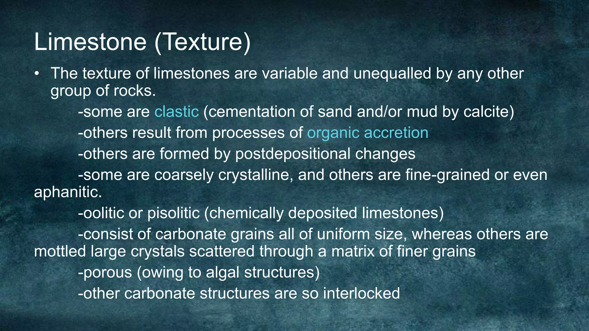 Non clastic sedimentary rocks | PPTX | Geology | Science