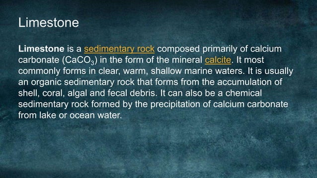Non clastic sedimentary rocks | PPTX | Geology | Science