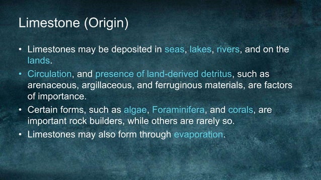 Non clastic sedimentary rocks | PPTX | Geology | Science