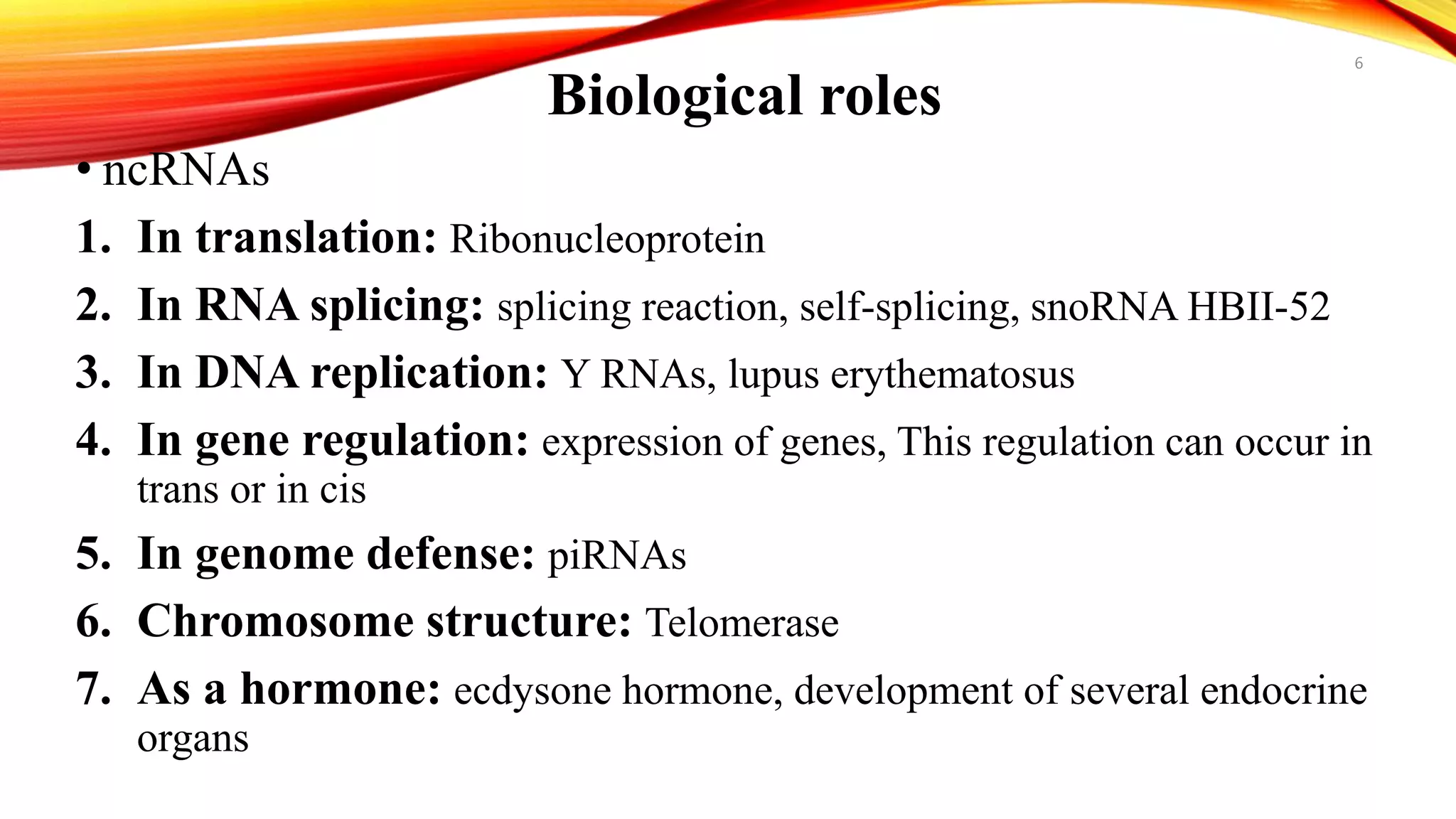 Non coding RNA & diseases | PPTX