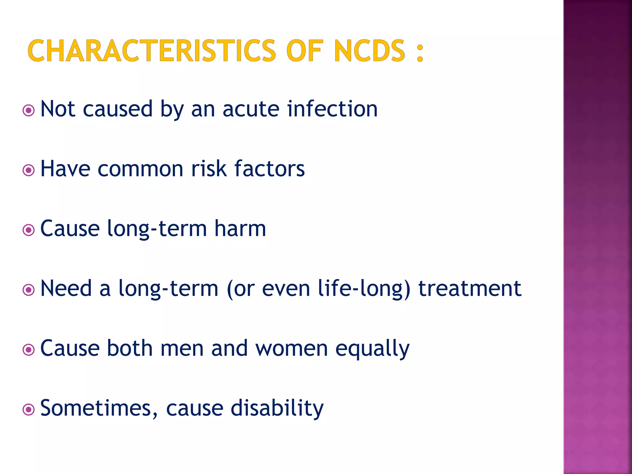 Non Communicable Diseases (NCDs) | PPTX