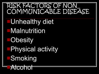 Non communicable diseases | PPT | Cancer | Diseases and Conditions