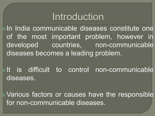 Non communicable diseases | PPTX
