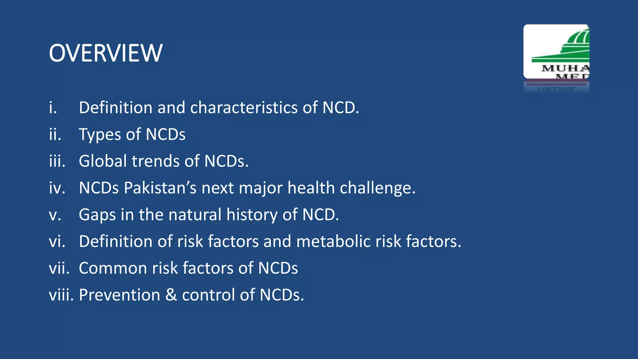 Non Communicable Diseases Lecture | PPTX