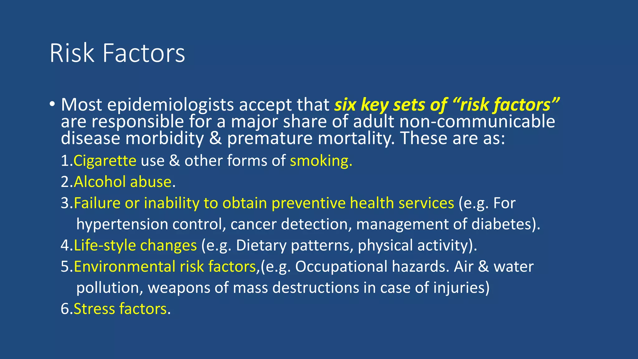 Non Communicable Diseases Lecture | PPTX