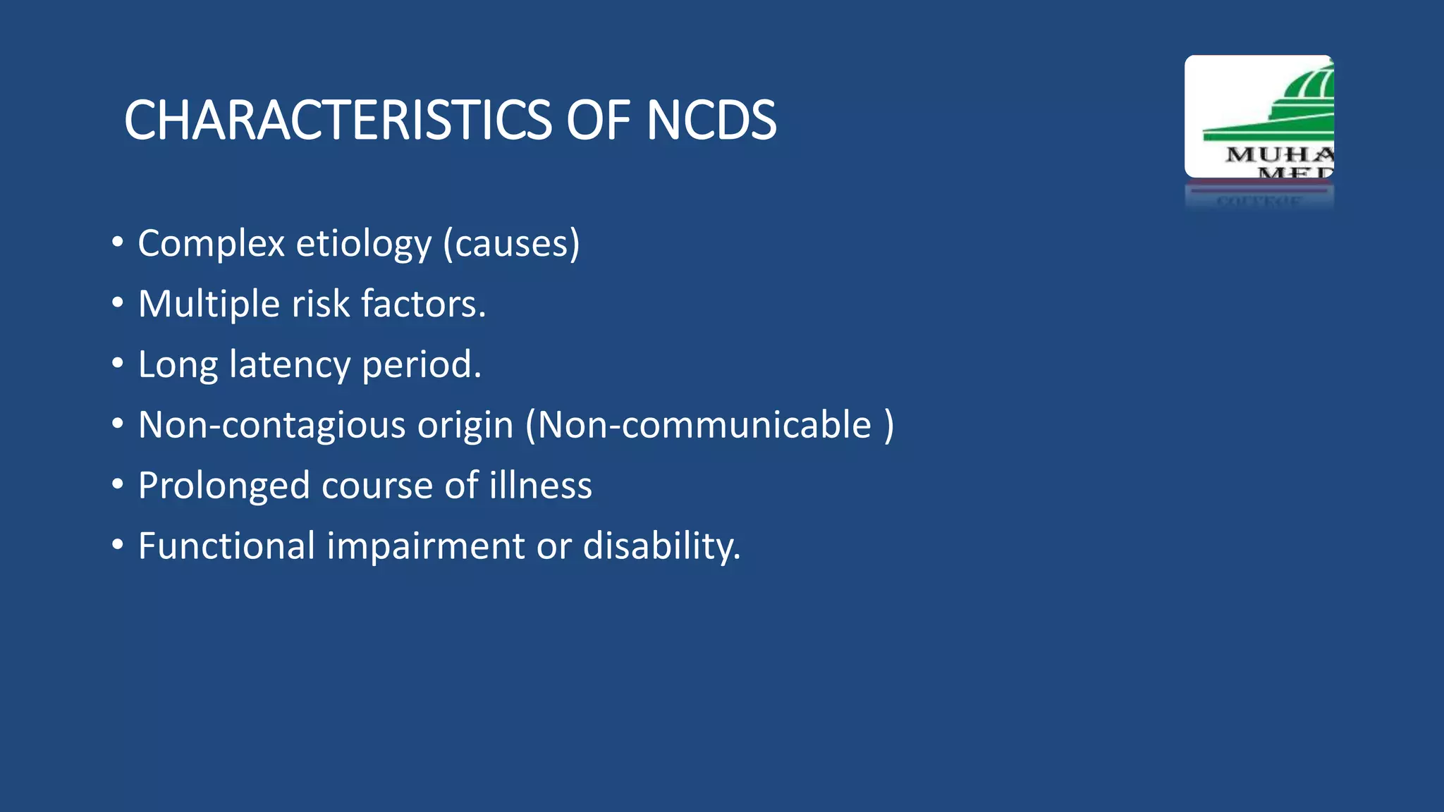Non Communicable Diseases Lecture | PPTX