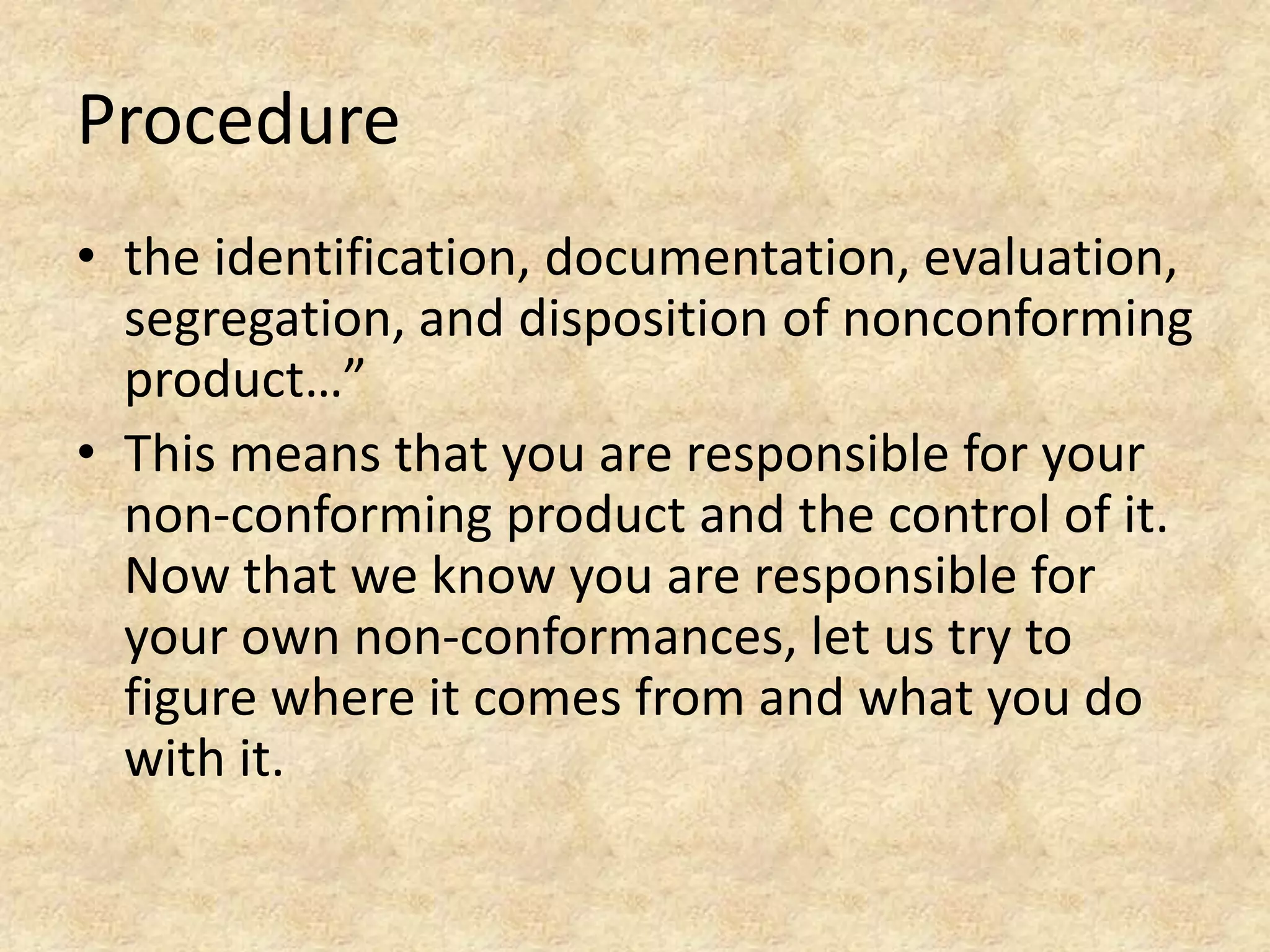 Non confirming product according to food Authority | PPTX