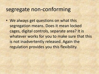 Non confirming product according to food Authority | PPTX