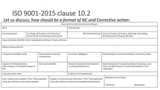 Non conformity and corrective action | PDF