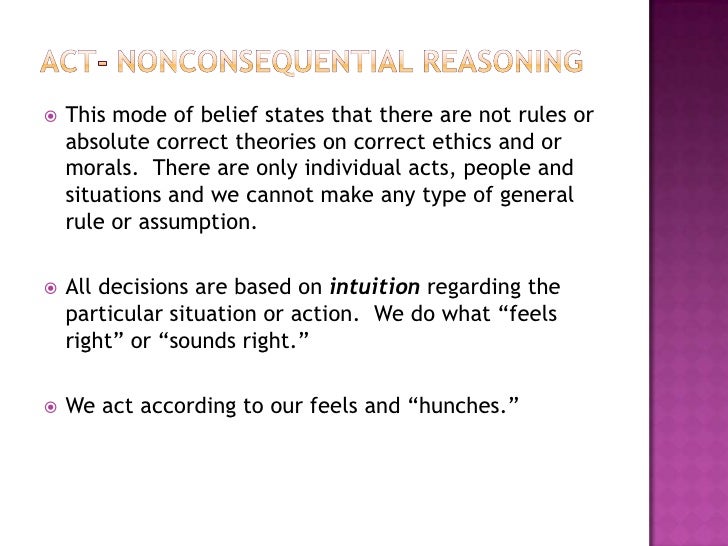 Non Consequential Reasoning