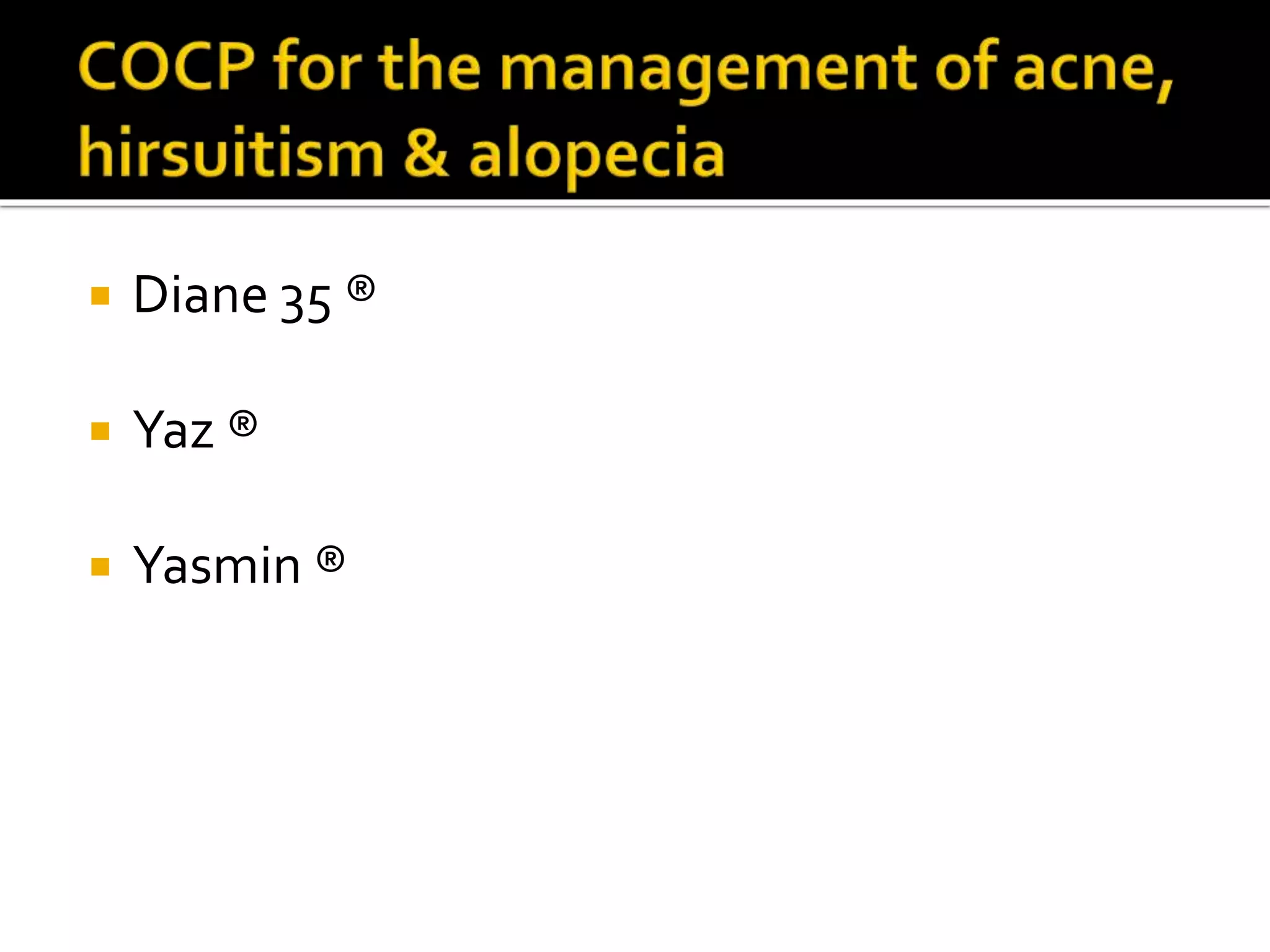 Non-contraceptive Benefits of COCP | PPTX