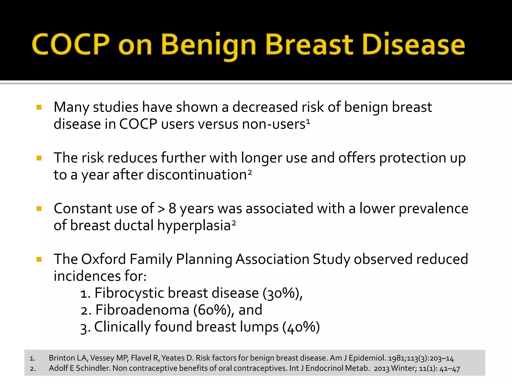 Non-contraceptive Benefits of COCP | PPTX