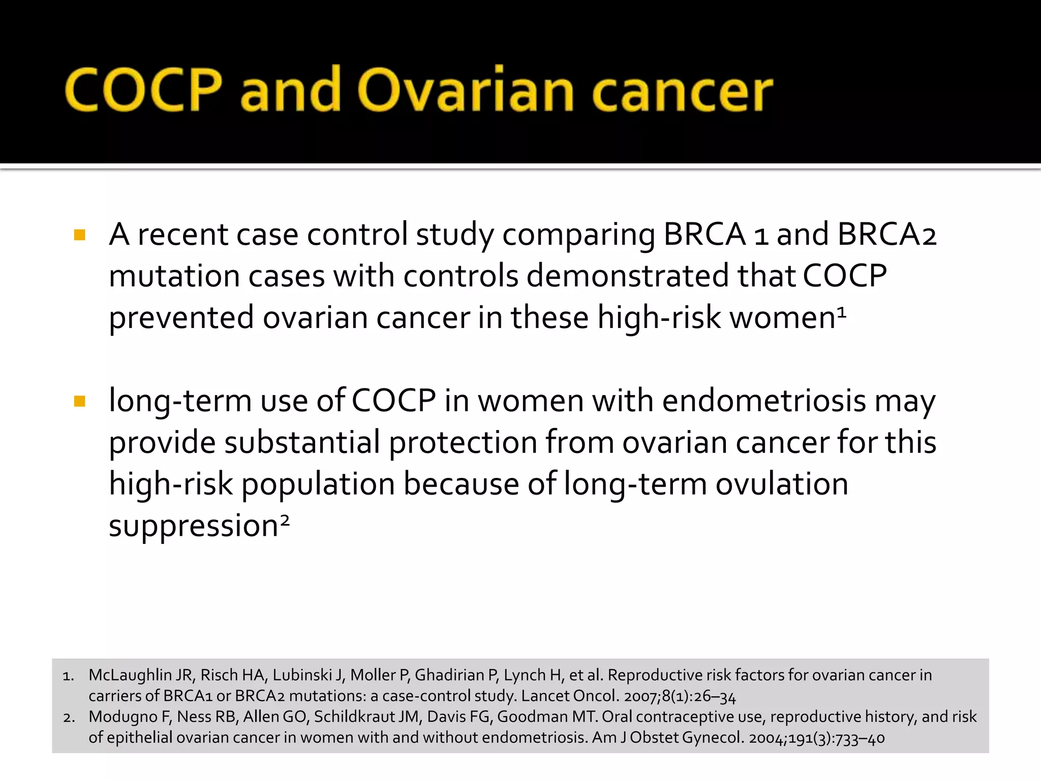 Non-contraceptive Benefits of COCP | PPTX