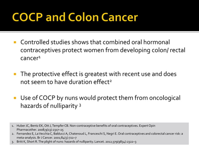 Non-contraceptive Benefits of COCP | PPTX