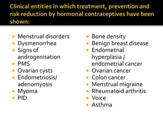 Non-contraceptive Benefits of COCP | PPTX