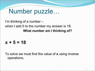 Non Conventional Methods for Solving Equations | PPT