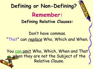 Non Defining Clauses | PPT